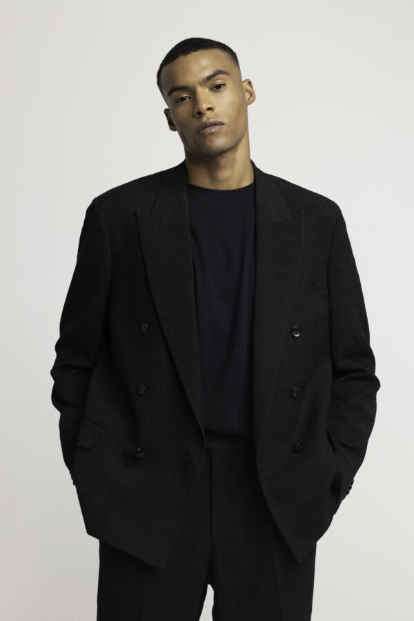 Oversized Straight Fit Wool Jacket with Trousers - A Firm Grip | Café ...