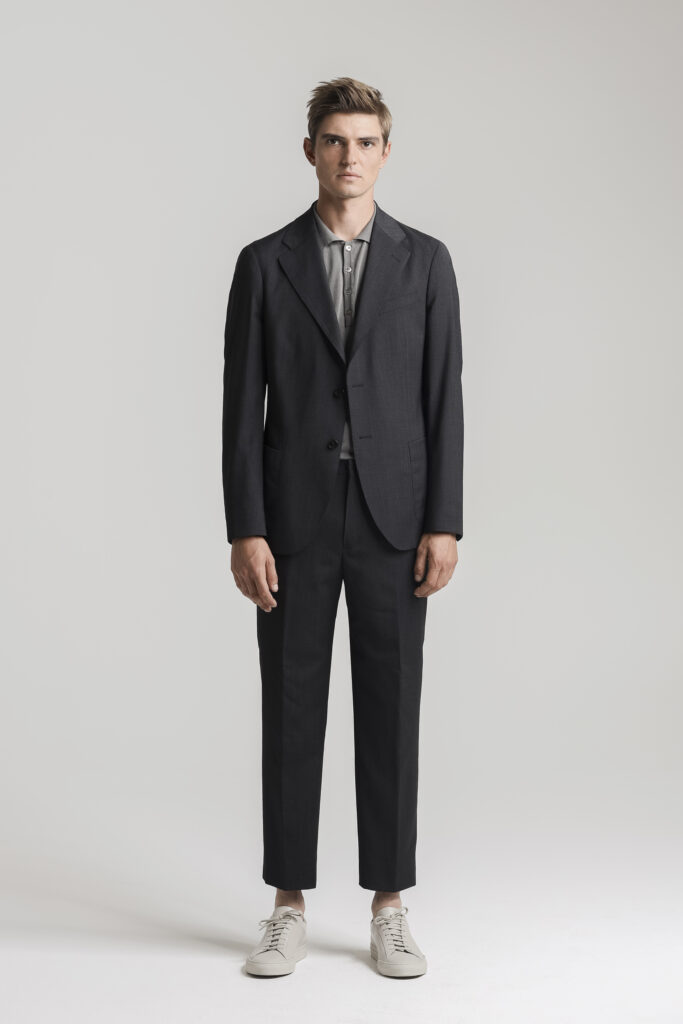 CC80B Concrete Grey Wool Blend Two Piece Suit - Equal Parts | Café Costume